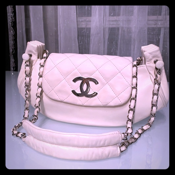 CHANEL | Bags | Authentic Chanel Rare Off White Accordion Handbag ...